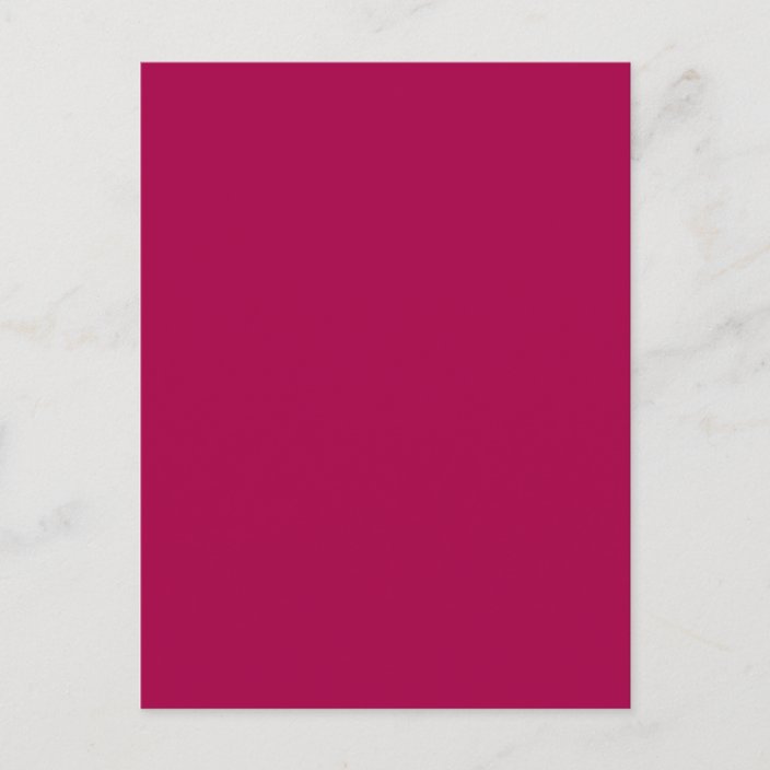 Raspberry Red Pink Solid Trend Colour Background Postcard | Zazzle