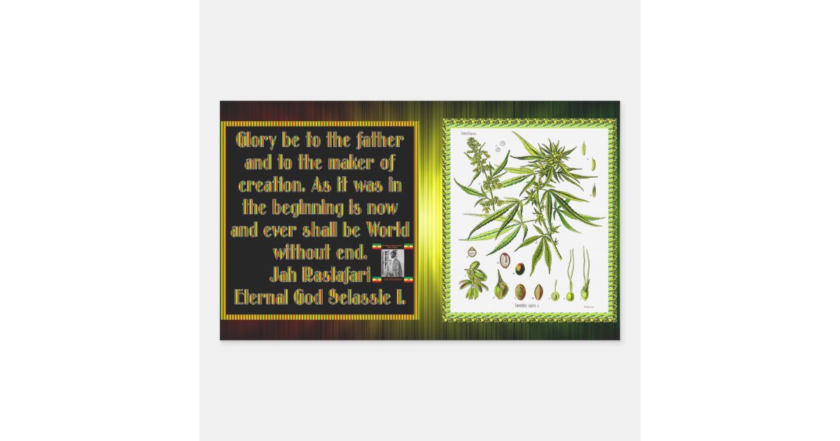 Rasta Prayer Recited before the Smoking Ceremony Rectangular Sticker ...