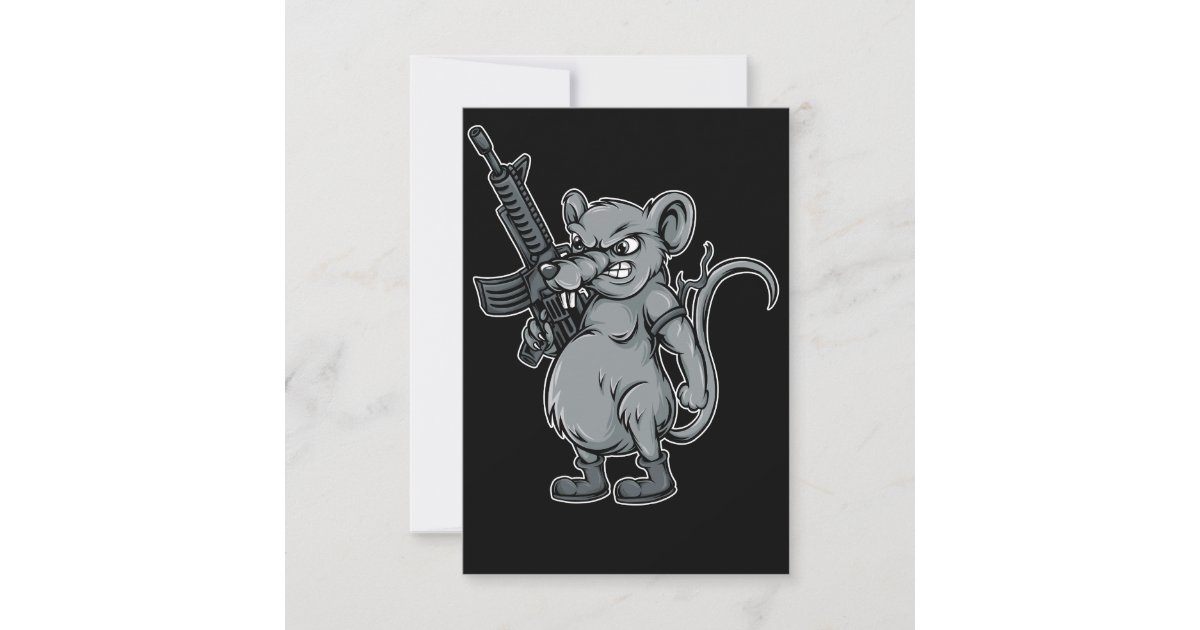 rats-soldier-with-gun-illustration invitation | Zazzle