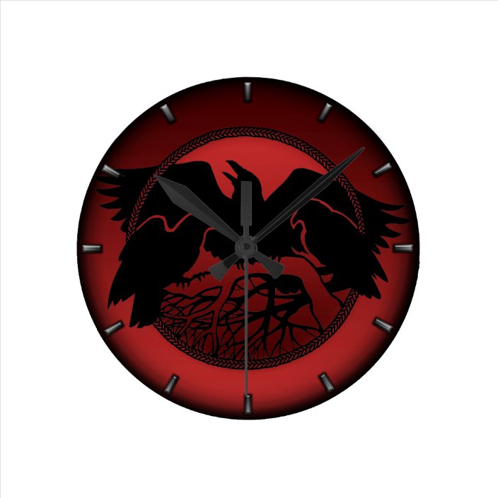 Raven Clock Native Raven Art Wall Clock Bird Gift | Zazzle.co.uk