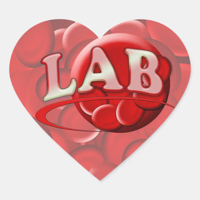 RBC LABORATORY LOGO RED BLOOD CELLS HEART STICKER | Zazzle