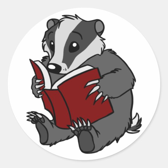 Reading Badger - Sticker | Zazzle.co.uk