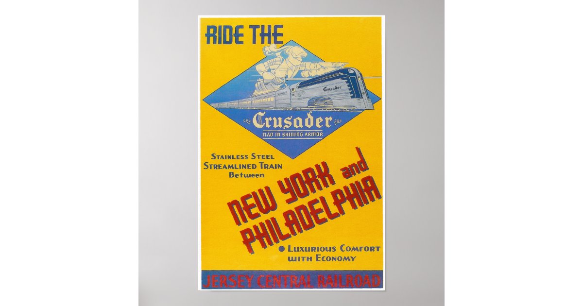Reading Railroad Crusader Train 1937 Poster | Zazzle