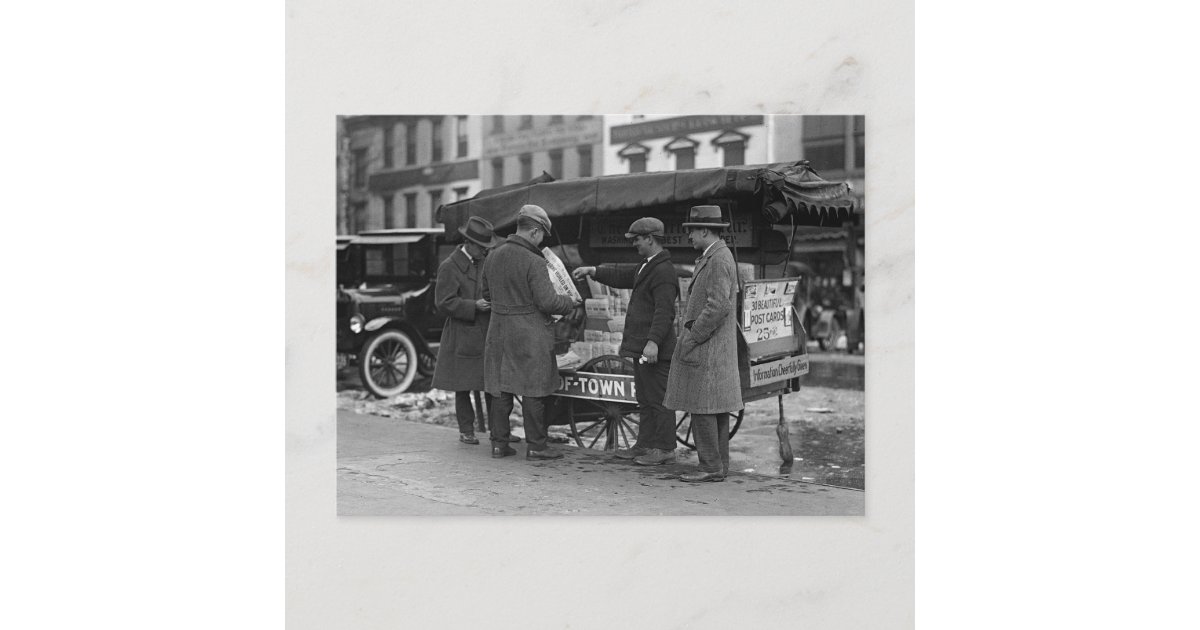 Reading The News, 1925 Postcard | Zazzle