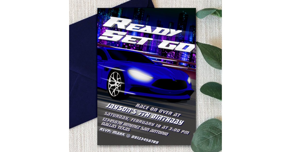 Ready Set Go - Racing Invitation | Zazzle