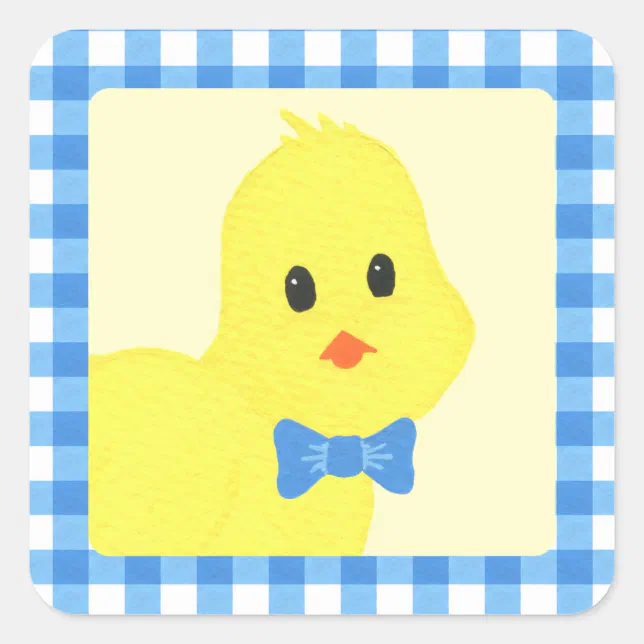 Ready To Hatch Chicky Boy Baby Shower Square Sticker | Zazzle