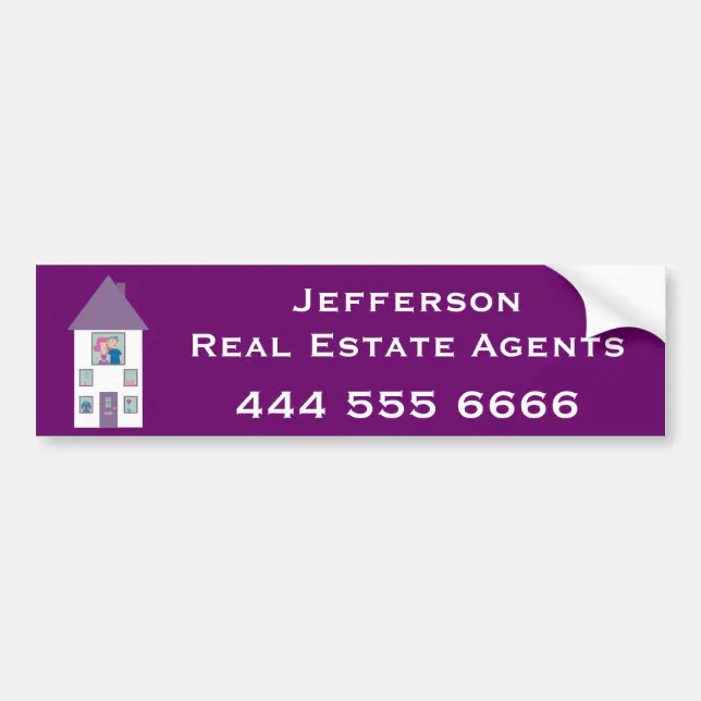 Real Estate Agent Advertising Bumper Sticker | Zazzle