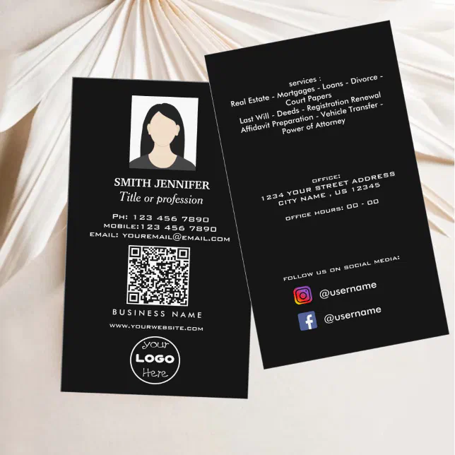 Real estate QR code professional photo elegant Business Card | Zazzle