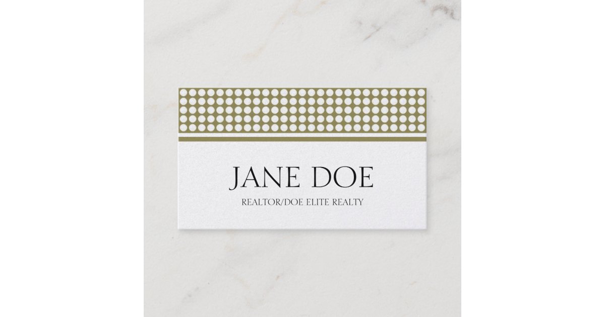 Realtor Golden Dot Design Business Card | Zazzle
