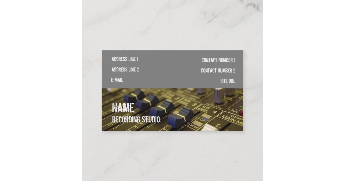 Recording Studio Business Card | Zazzle