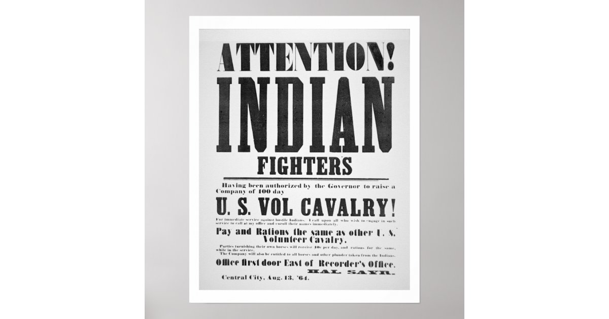 Recruitment poster for the U.S. Volunteer Cavalry, | Zazzle