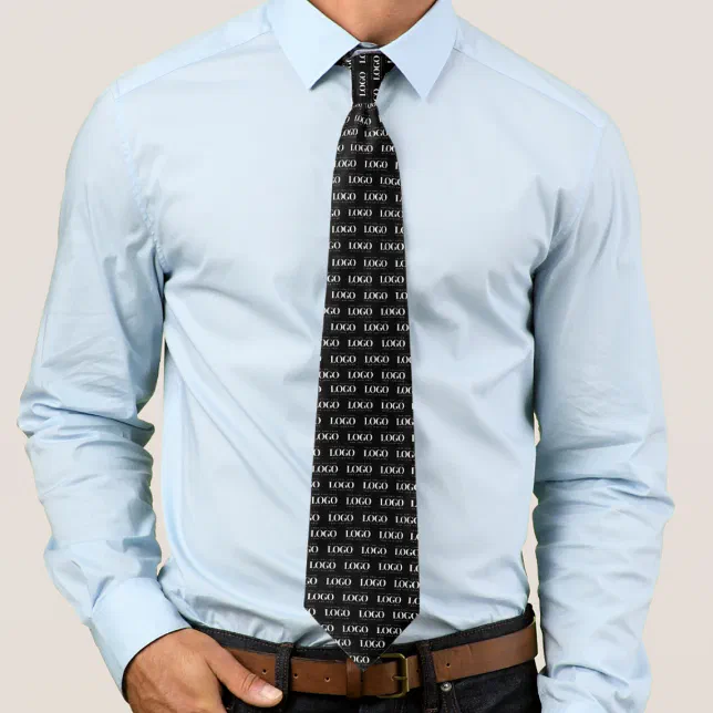 Rectangle Custom Logo Pattern Business Corporate Tie | Zazzle