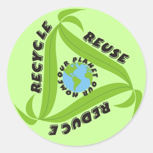 Reduce Reuse Recycle Stickers & Labels | Zazzle UK