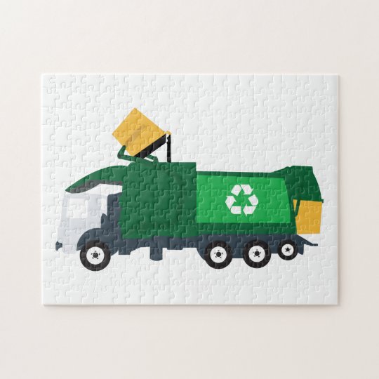 Recycling Garbage Truck Jigsaw Puzzle | Zazzle.co.uk