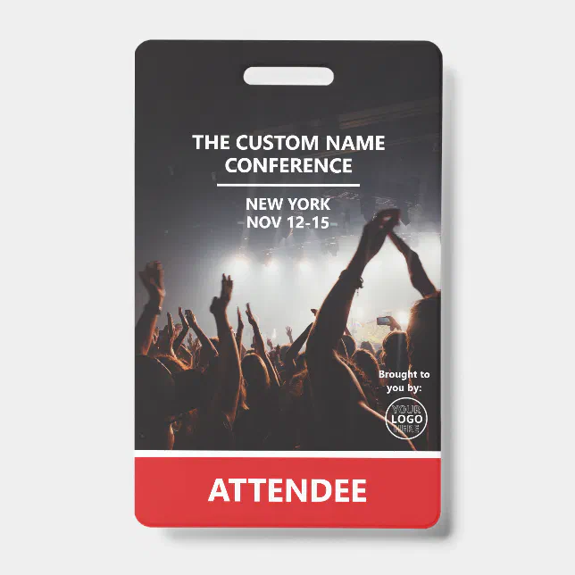 Red Access Pass Logo QR Code Attendee Conference ID Badge | Zazzle