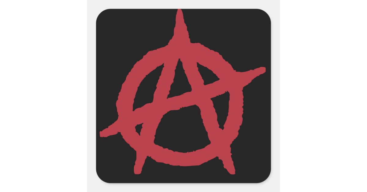 Red Anarchy Symbol Square Sticker | Zazzle
