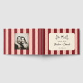 Red and Blush Pink Striped Wedding Guest Book | Zazzle
