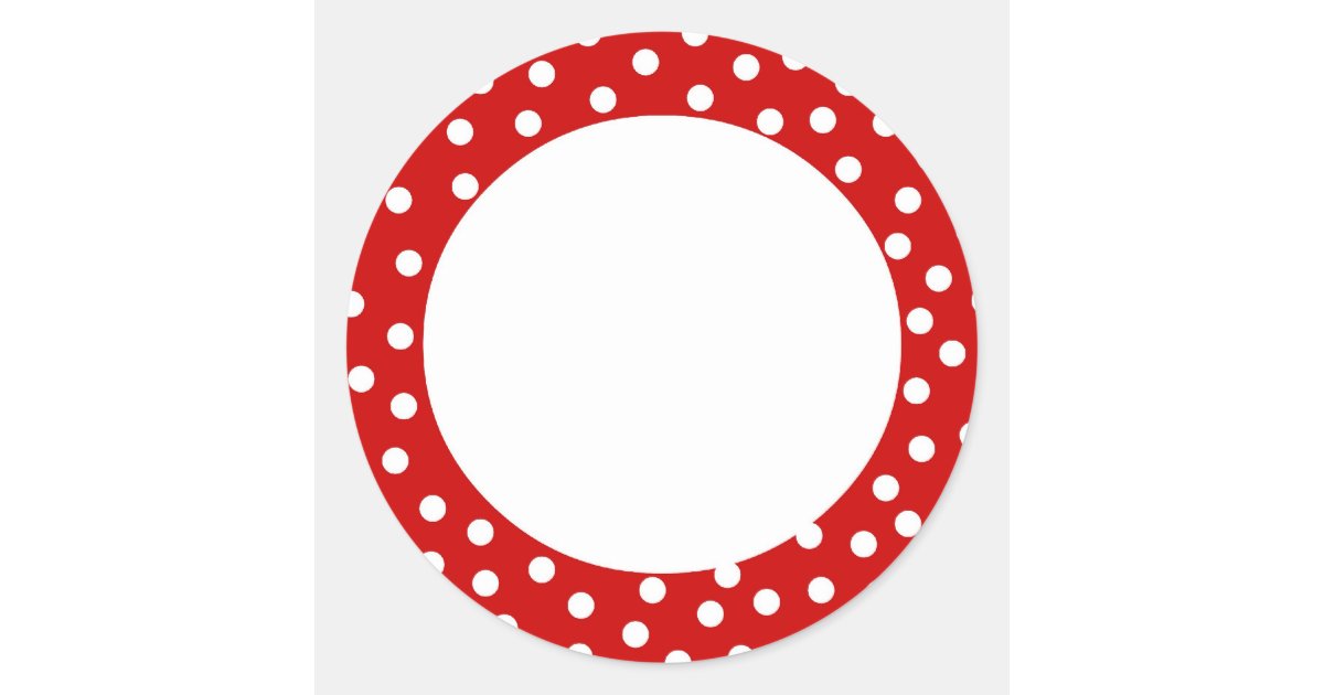 Red and white polka dot label | Zazzle