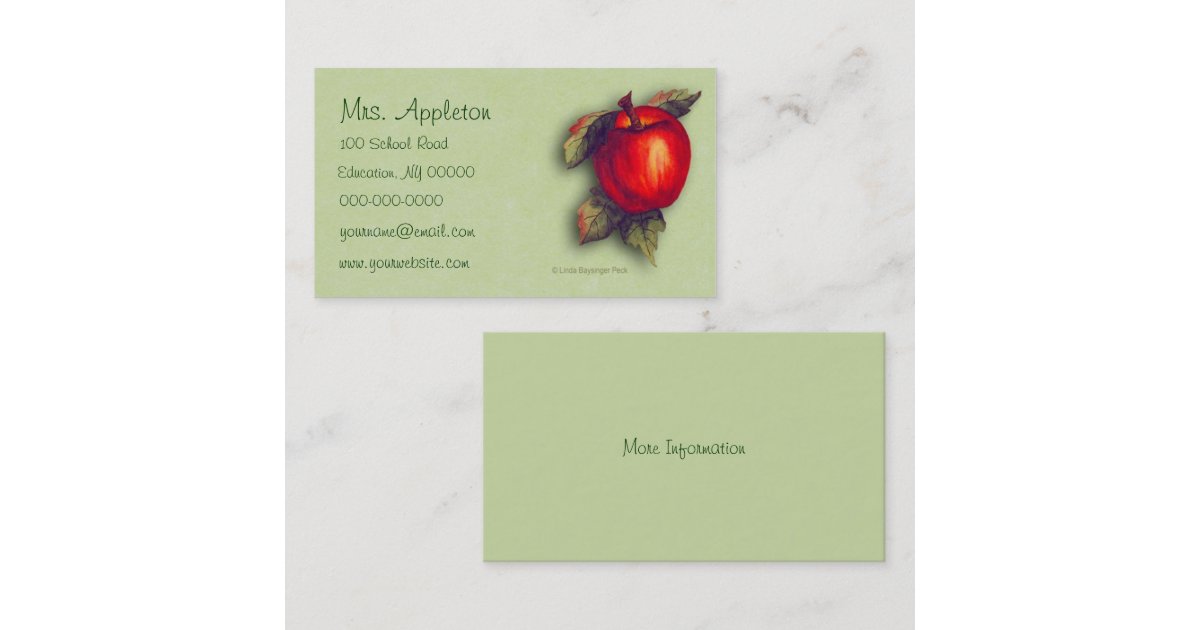 Red Apple Business Card | Zazzle