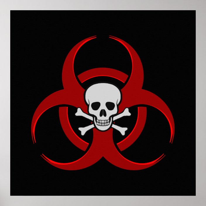 Red Biohazard Skull Poster | Zazzle.co.uk