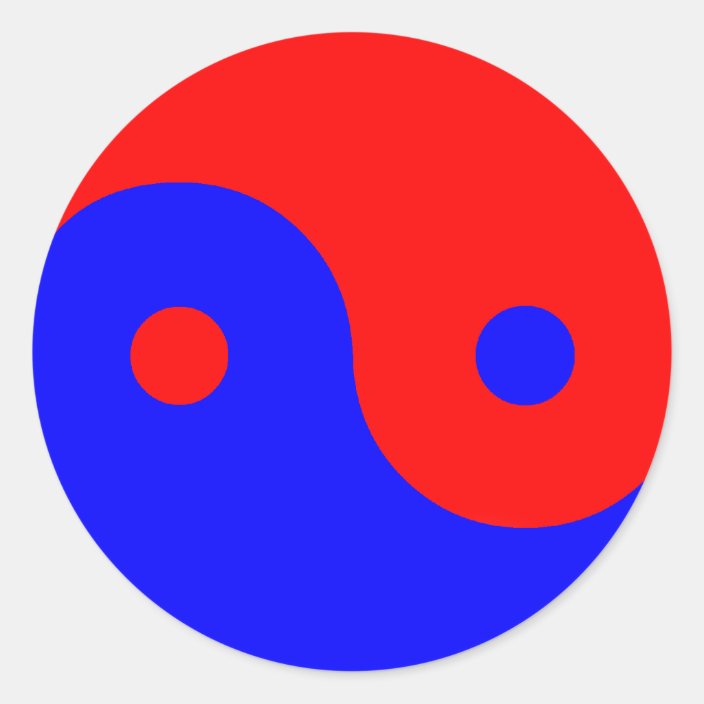 Red Blue Yin Yang Classic Round Sticker | Zazzle.co.uk