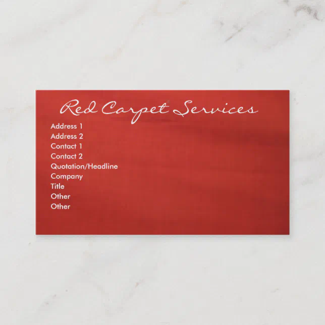 Red Carpet Business Card | Zazzle