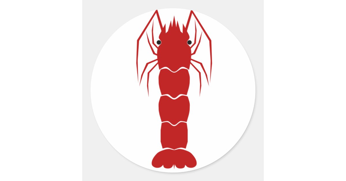 Red Cartoon Shrimp/Prawn Classic Round Sticker | Zazzle