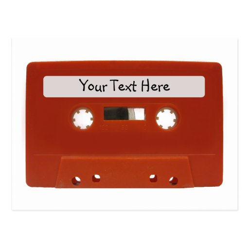 Red Cassette Tape Customisable Postcard | Zazzle