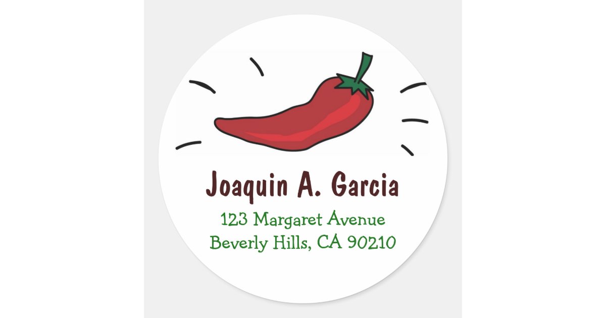 Red Chilli Pepper Address Labels | Zazzle