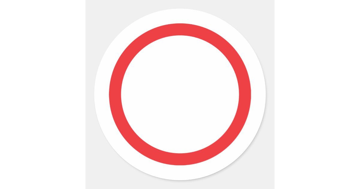 red circle ring classic round sticker | Zazzle