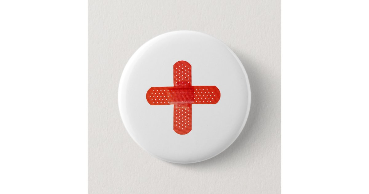 Red cross 6 cm round badge | Zazzle