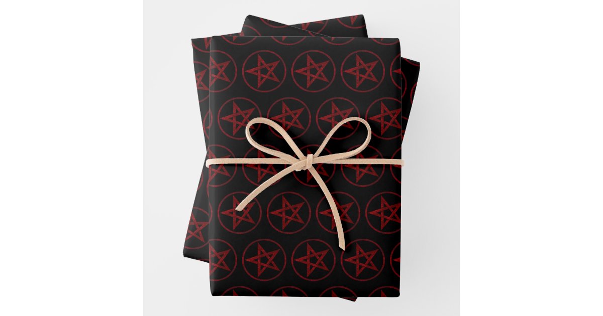 Red Devil Pentagram Wrapping Paper Sheet | Zazzle
