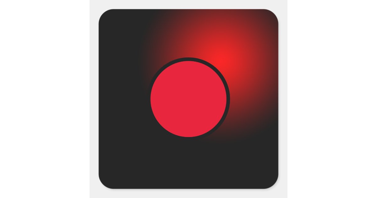 Red Glowing Orb Square Sticker | Zazzle