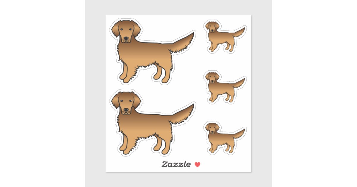 Red Golden Retriever Cute Cartoon Dogs | Zazzle