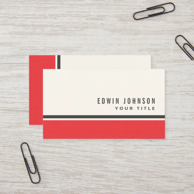 Red grey border modern stylish business card | Zazzle