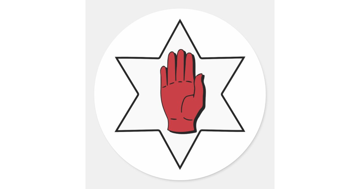 Red Hand Of Ulster Classic Round Sticker | Zazzle