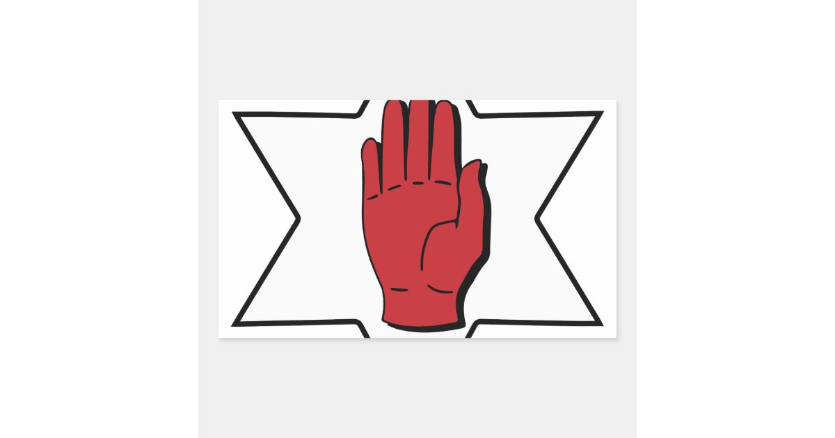 Red Hand of Ulster Rectangular Sticker | Zazzle