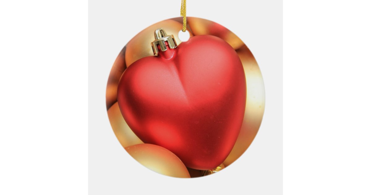Red heart Christmas ornament | Zazzle