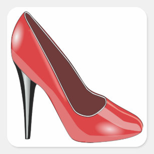 Red High Heel Stiletto Shoe Stickers & Labels | Zazzle UK