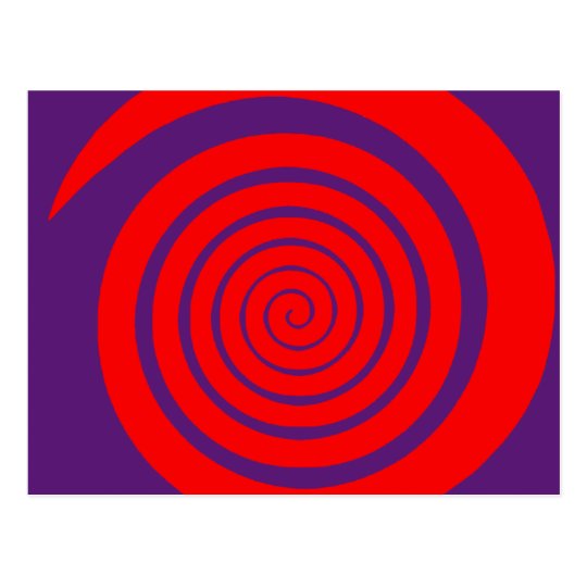 red hypnotic spiral image postcard | Zazzle.co.uk