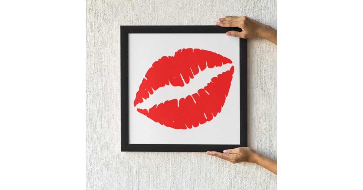 Red Lipstick Kiss Poster | Zazzle