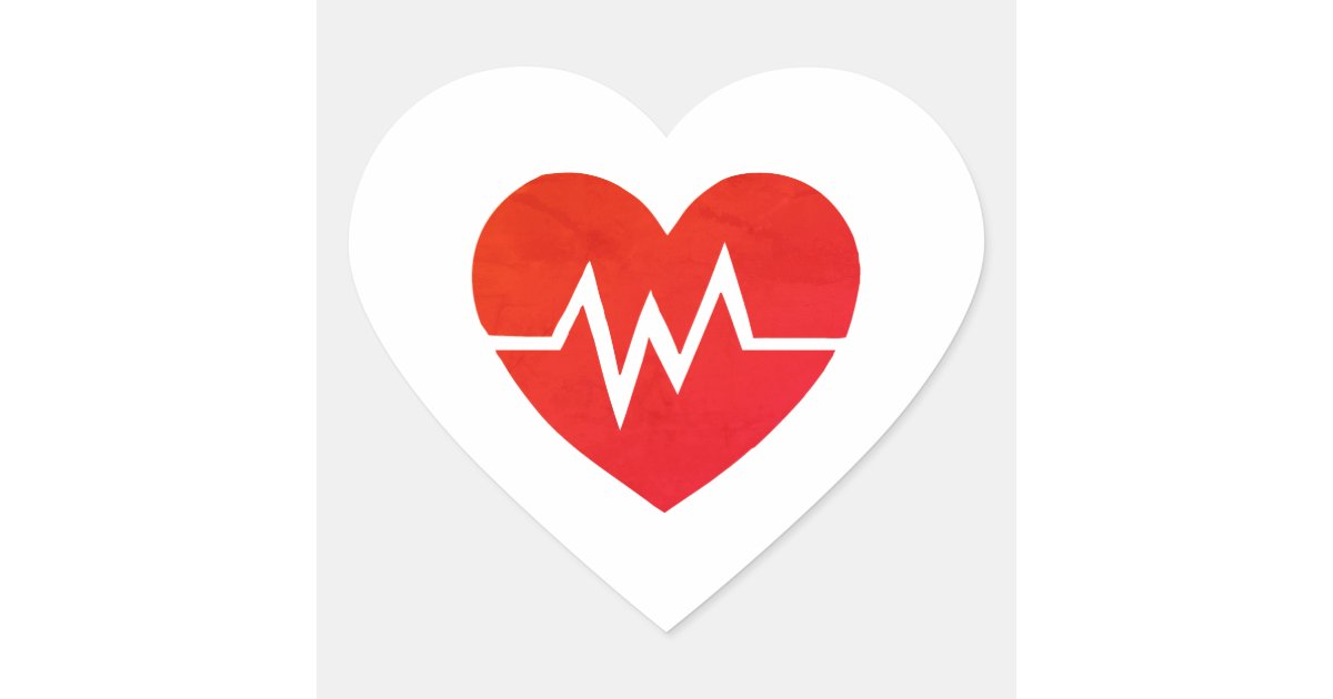 Red Medical EKG Heart Stickers | Zazzle