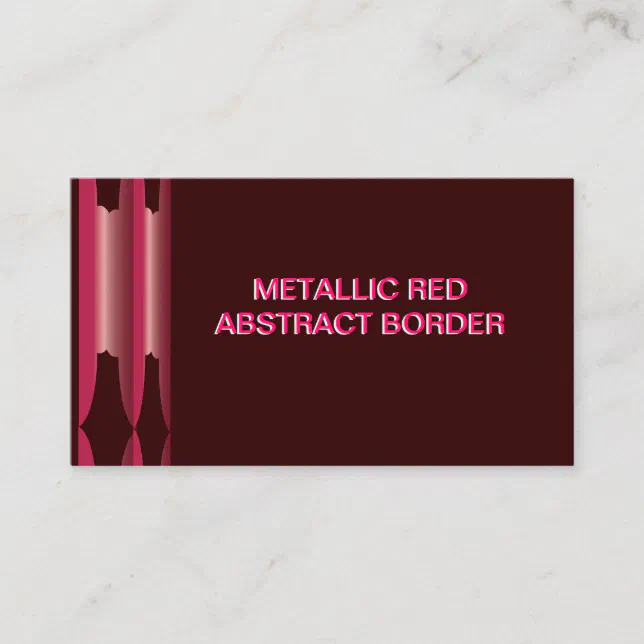 Red metallic border business card template | Zazzle