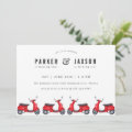 Red Moped Scooter Theme Joint Birthday Invitation | Zazzle