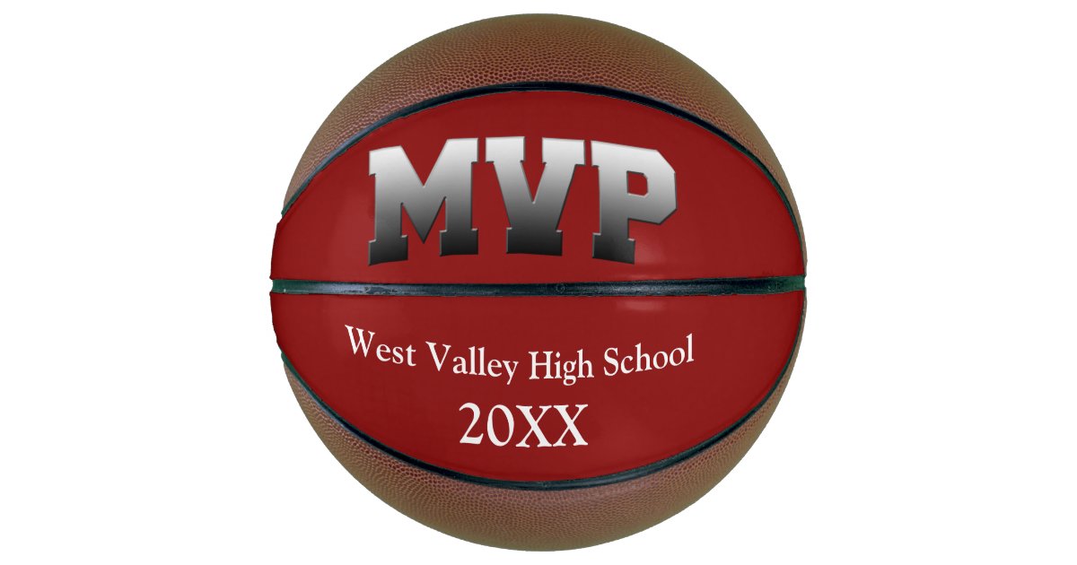 Red MVP Personalised Basketball | Zazzle