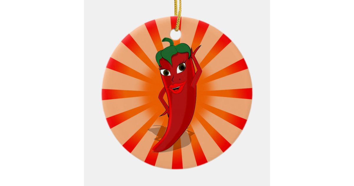 Red Pepper Superstar Ceramic Tree Decoration | Zazzle