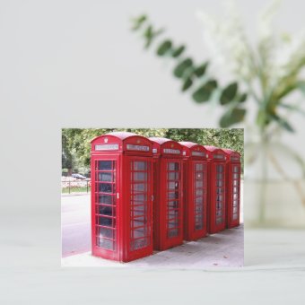 red phone box postcard | Zazzle