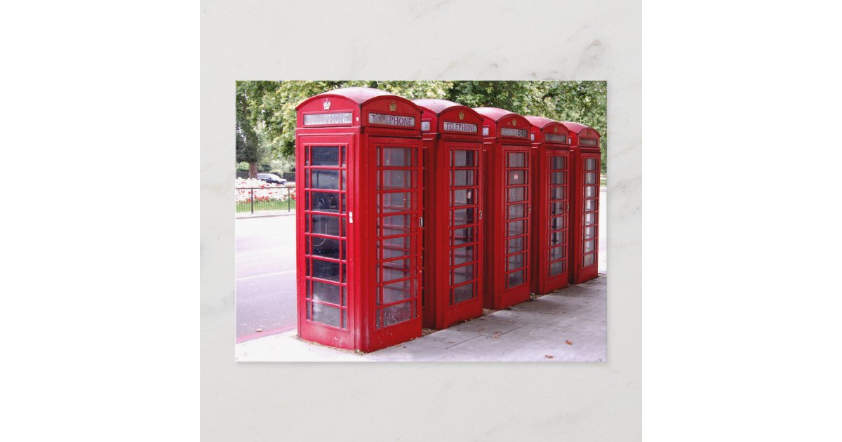 red phone box postcard | Zazzle