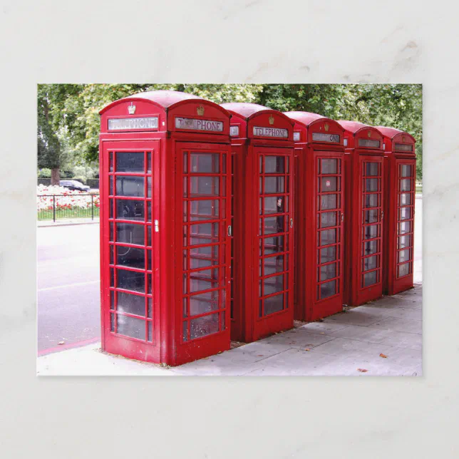 red phone box postcard | Zazzle