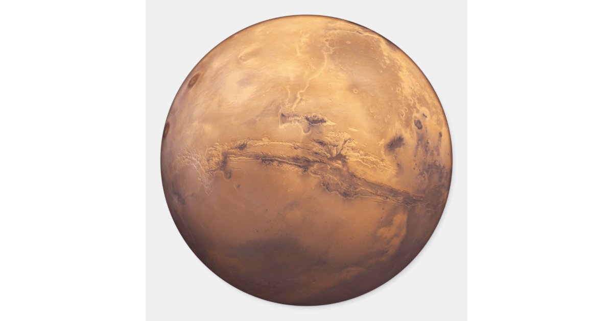 Red Planet Mars Classic Round Sticker | Zazzle